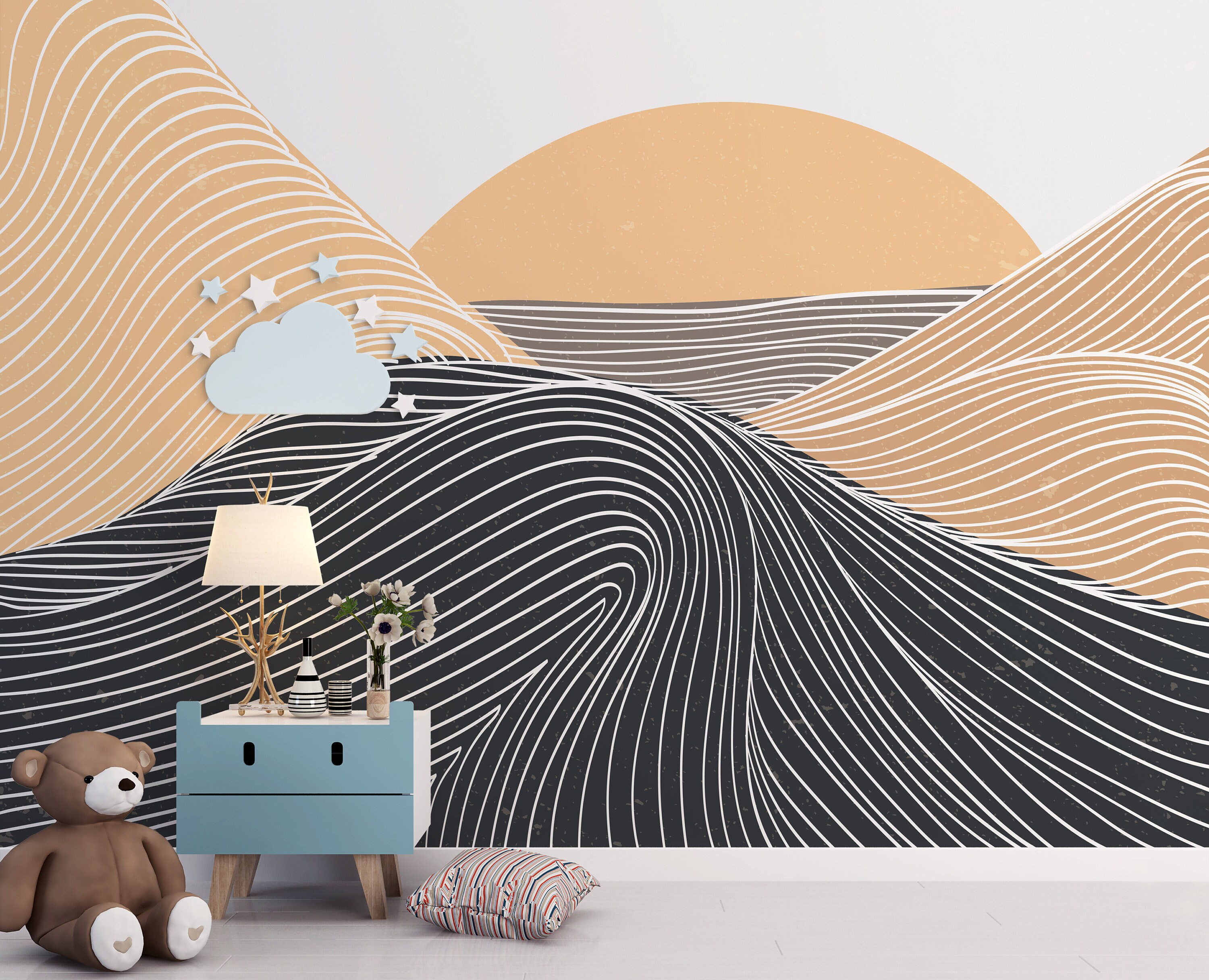 Abstract Wallpaper / Art Wallpaper / Peel and Stick / - Etsy