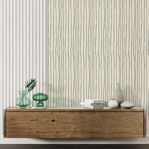 Vertical Stripe Line Wallpaper Customized Color Wallpaper Peel and ...