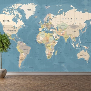 Customized Large World Map Wallpaper World Map World Map - Etsy