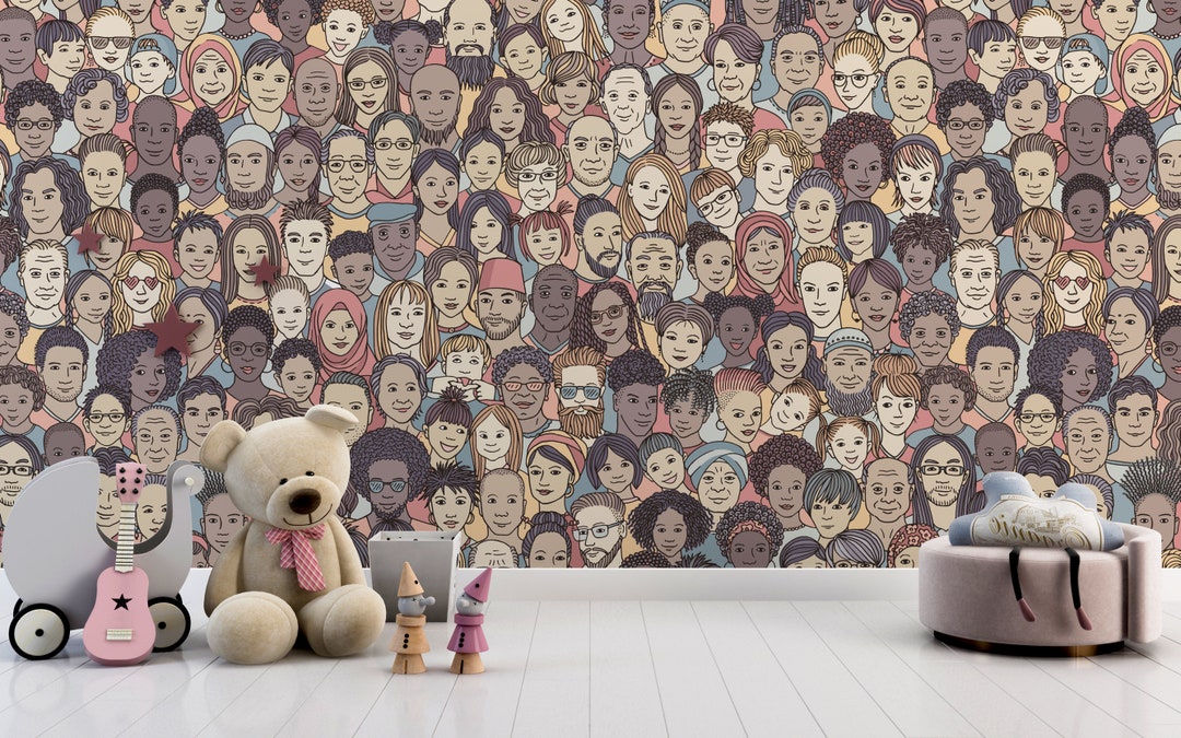 Human Face Abstract Wallpaper Art Wallpaper People Faces - Etsy