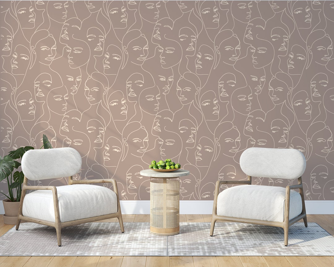 Soft Color Face Line Wallpaper Customized Color Wallpaper Face Line ...