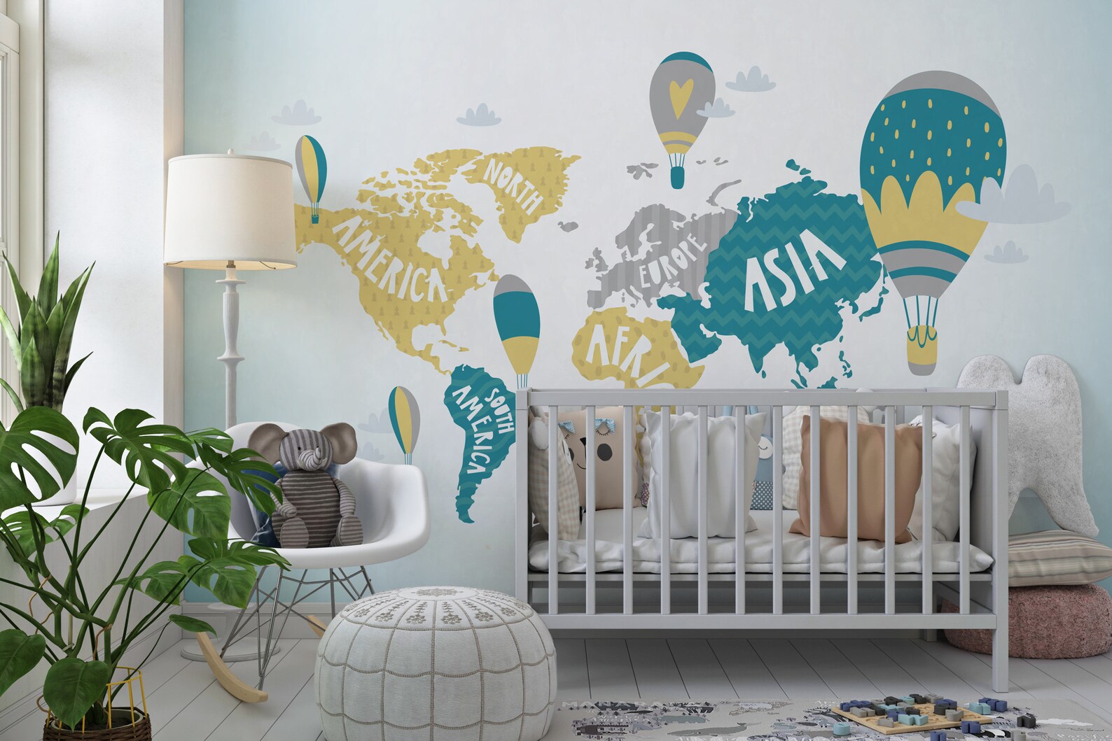 World Map Wallpaper, Geography Peel and Stick Wall Mural - Etsy