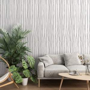 Vertical Stripe Line Wallpaper Customized Color Wallpaper Peel and ...