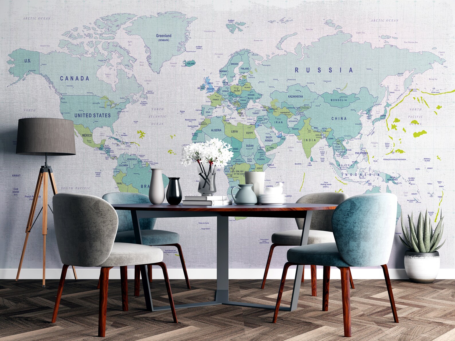 Customized Large World Map Wallpaperworld Map Wallpaper World - Etsy