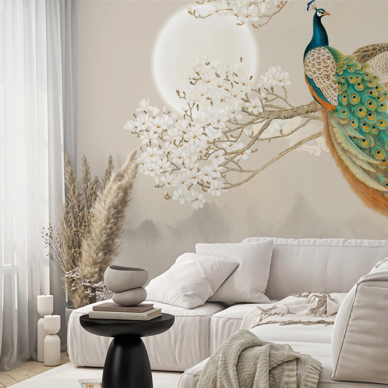Peacock Wall Mural - Etsy