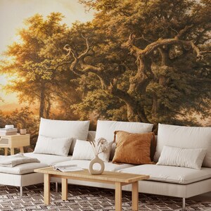 Landscape Tree Vintage Wall Mural, Vintage Old Tree Scenic Wallpaper ...