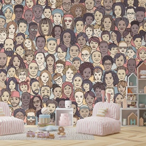 Human Face Abstract Wallpaper Art Wallpaper People Faces - Etsy