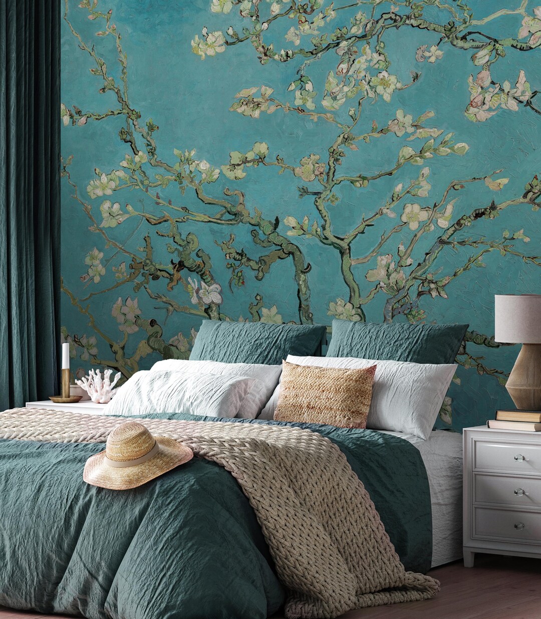 Vincent Van Gogh Almond Blossom Wallpaper, Vintage Art Floral Wallpaper ...