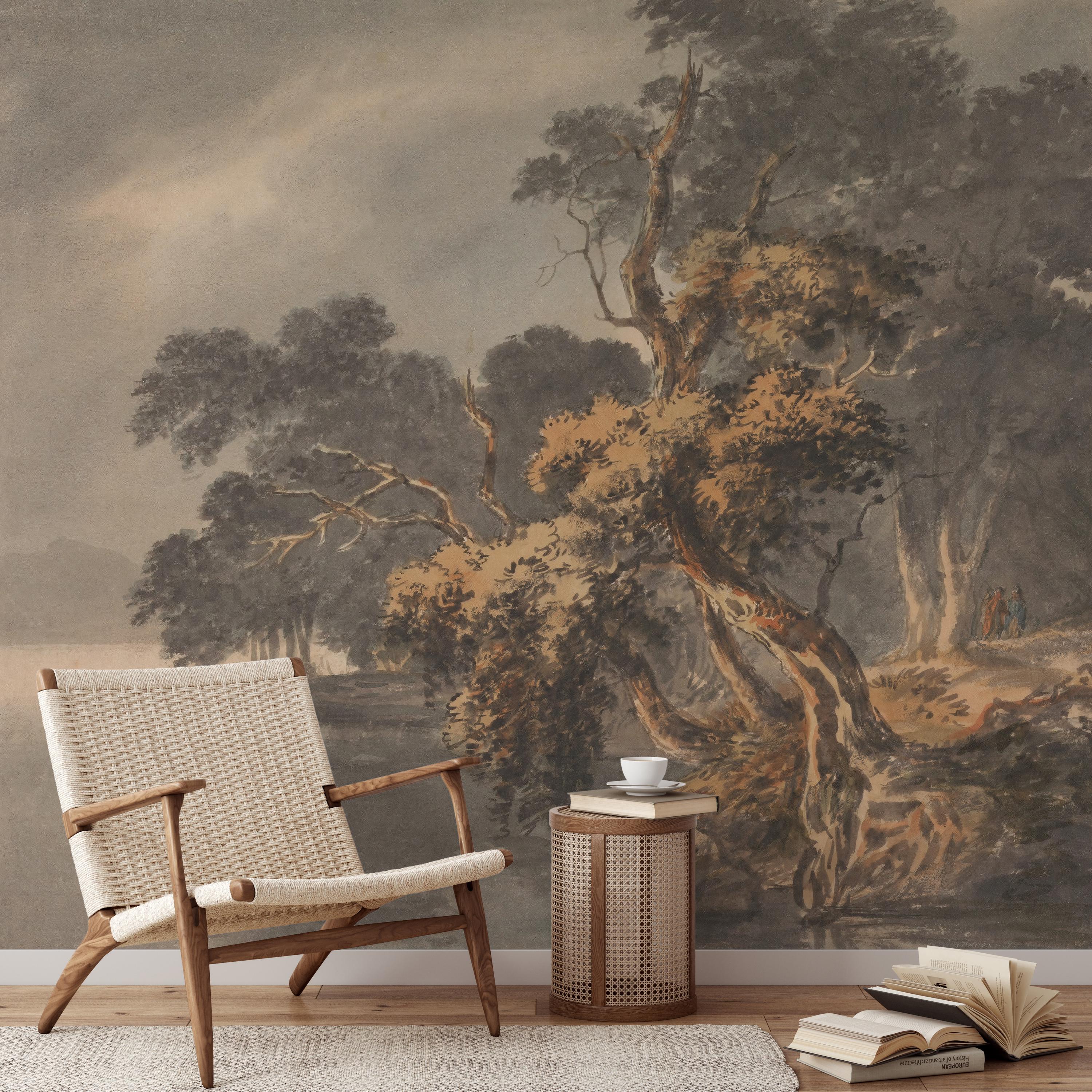 Vintage Forest Wallpaper Mural: Rustic Peel and Stick Wall Art - Etsy