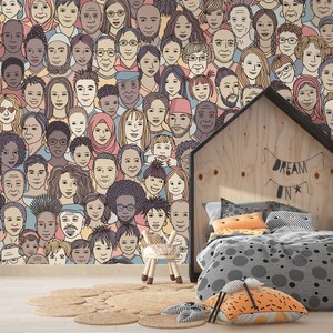 Human Face Abstract Wallpaper Art Wallpaper People Faces - Etsy