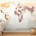 Soft Tints World Map Wallpaper: Peel and Stick Removable Mural - Etsy