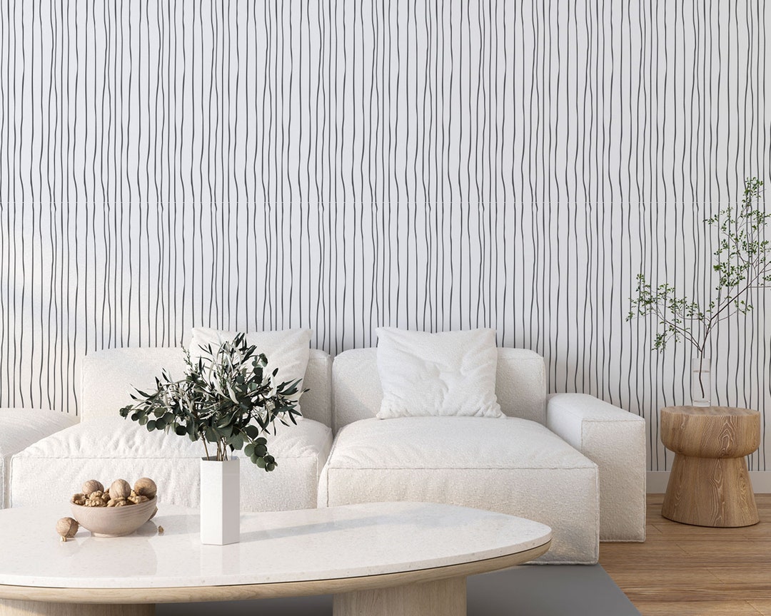Vertical Stripe Line Wallpaper Customized Color Wallpaper Peel and ...