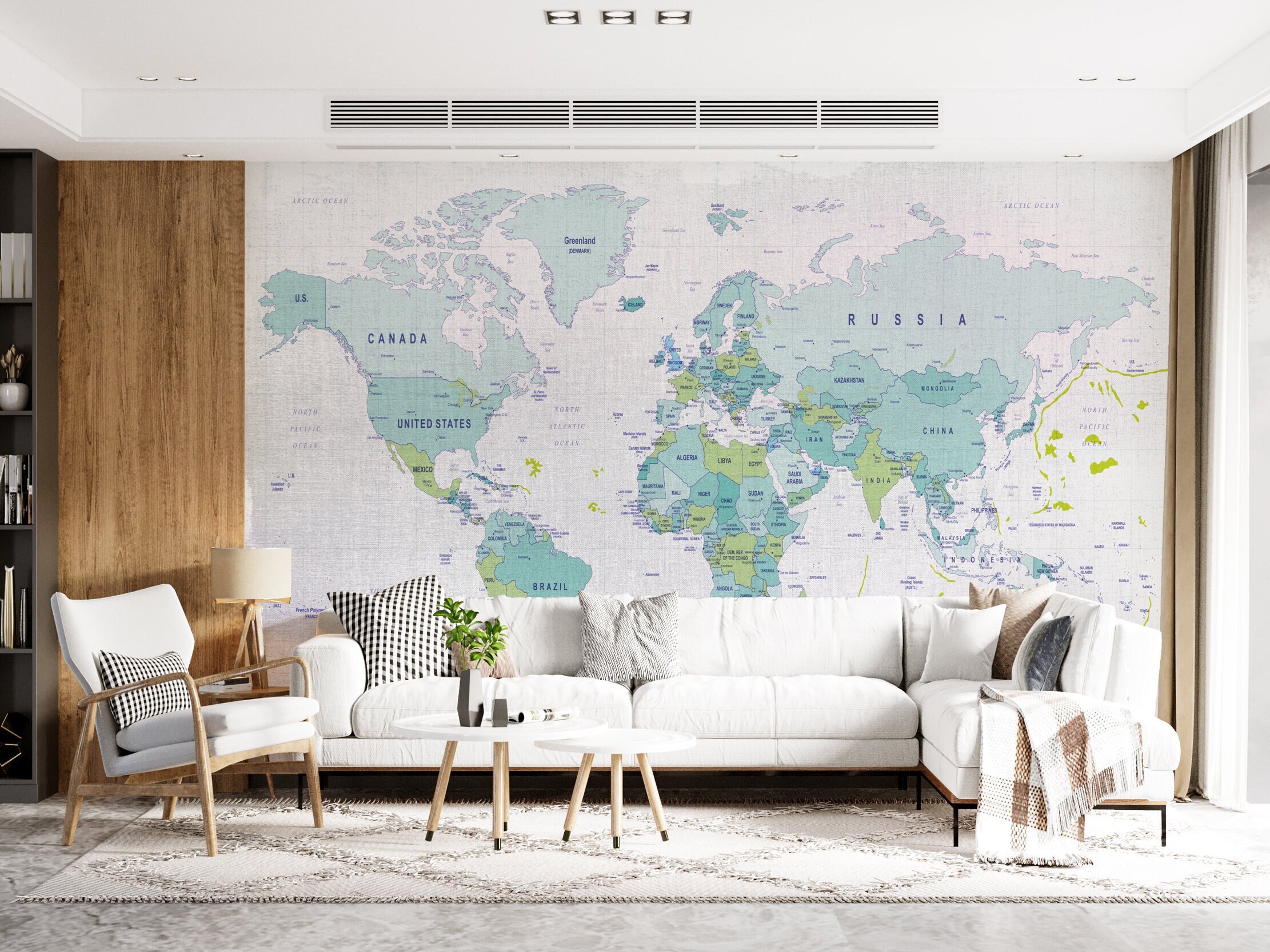 Customized Large World Map Wallpaperworld Map Wallpaper World - Etsy