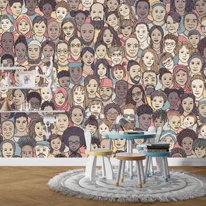 Human Face Abstract Wallpaper Art Wallpaper People Faces - Etsy