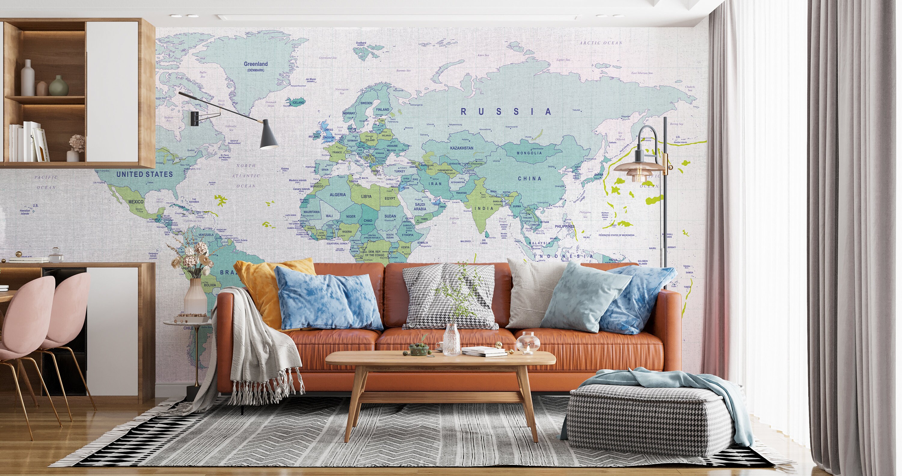 Customized Large World Map Wallpaperworld Map Wallpaper World - Etsy