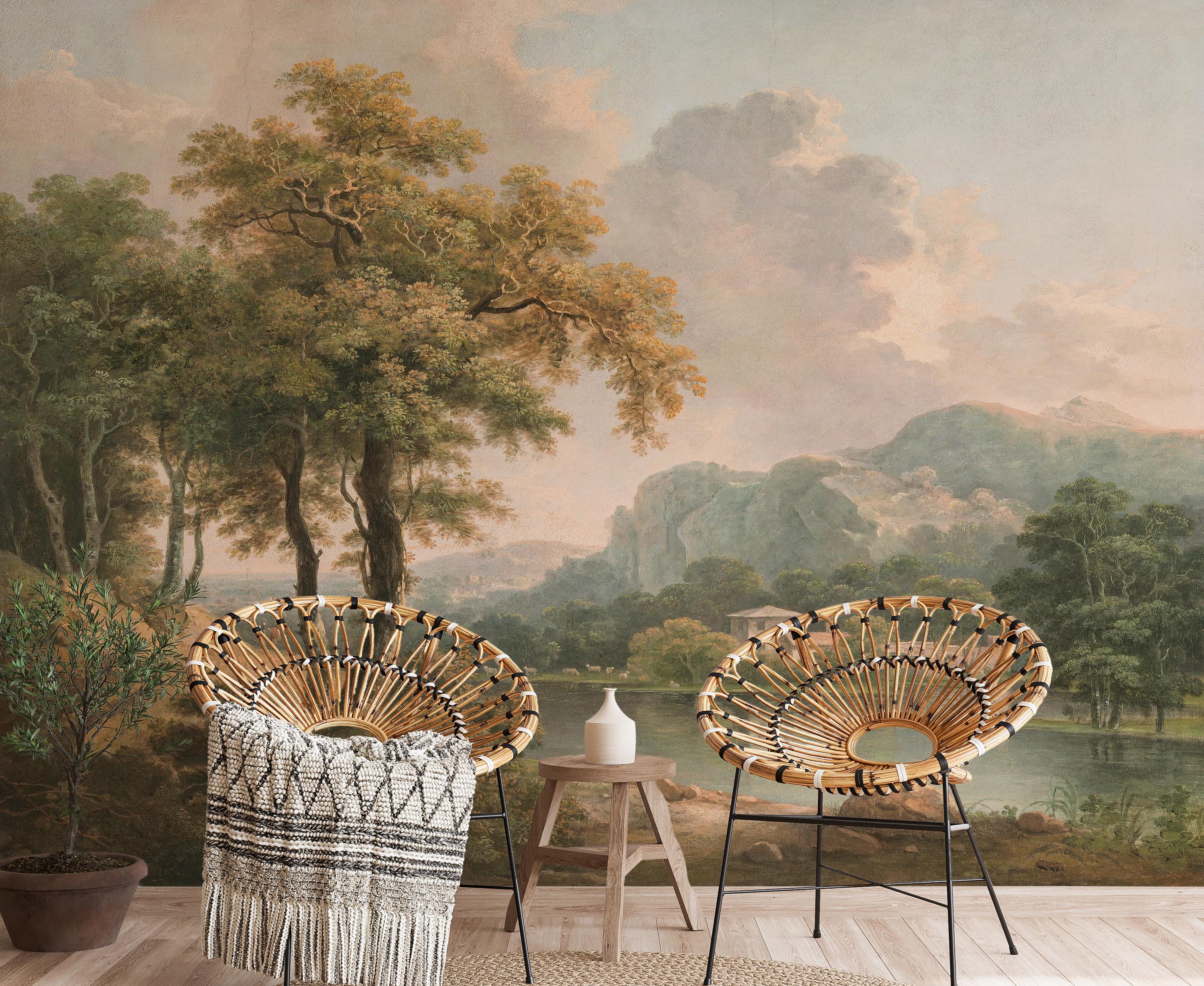 Rustic Forest Wall Mural: Panoramic Vintage Peel and Stick Wallpaper - Etsy