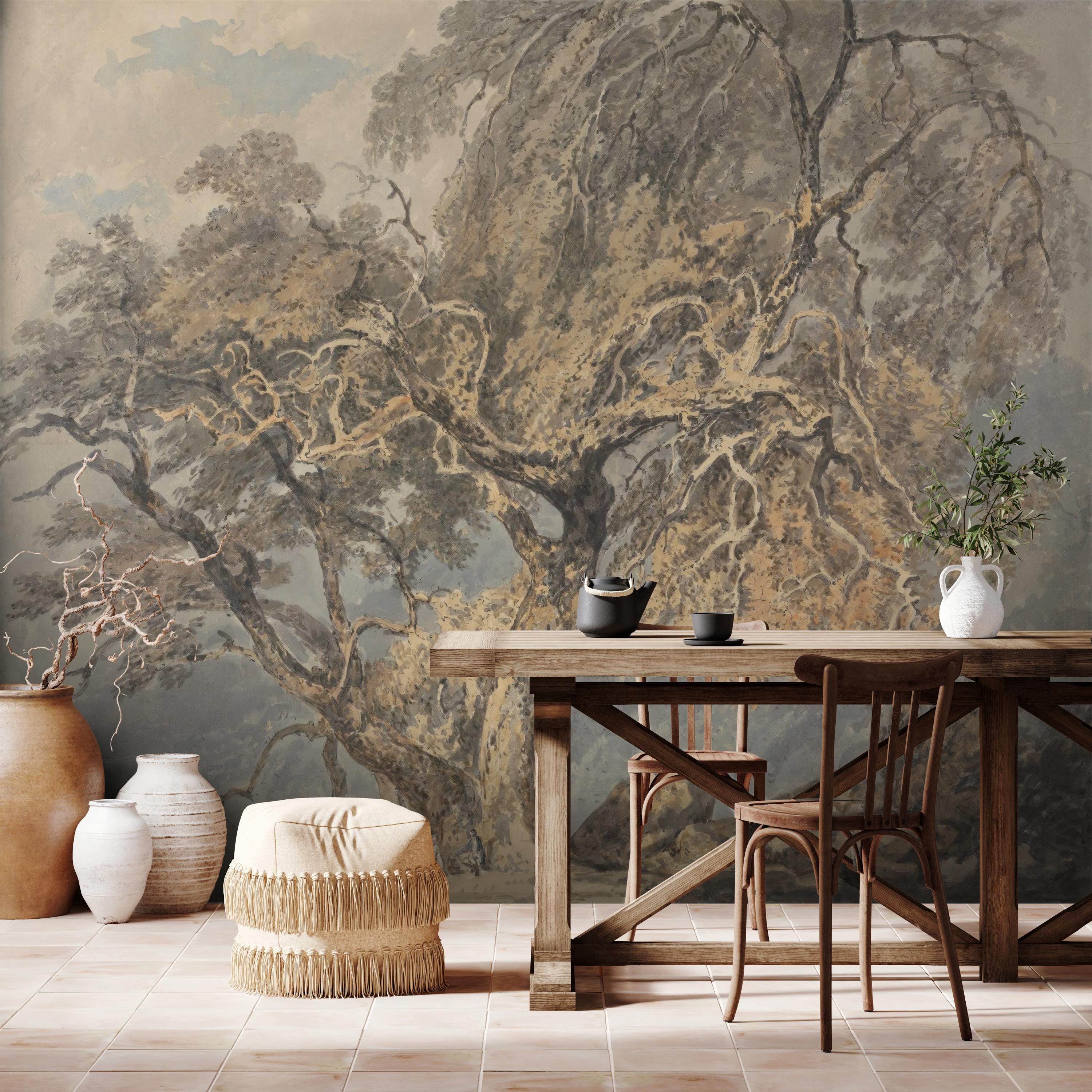 Vintage Boom Behang Desktop Bloemen Foto Behang | Witte En Rode
