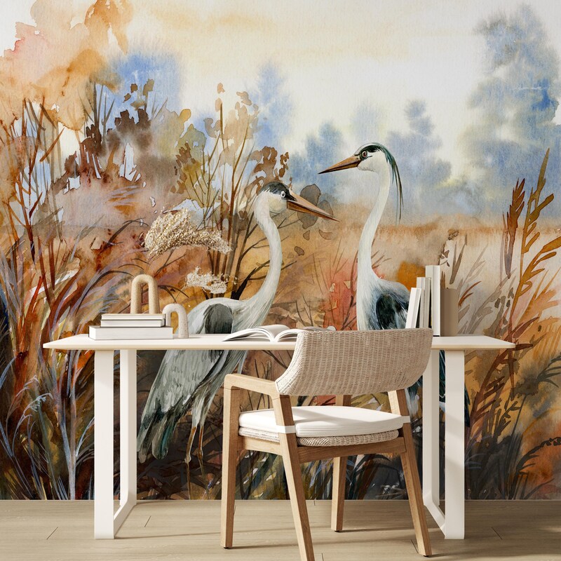 Heron Wallpaper - Etsy