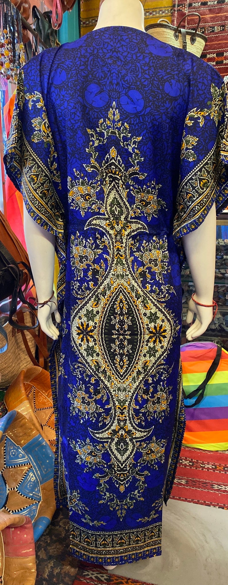 Dashiki Kaftan Dress: Boho Summer Ankle Length Lounge Dress - Etsy