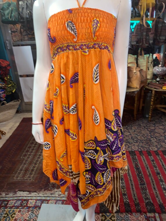 Patchwork Cotton Summer Dress Boho Hippie Strapless Sundress | Etsy