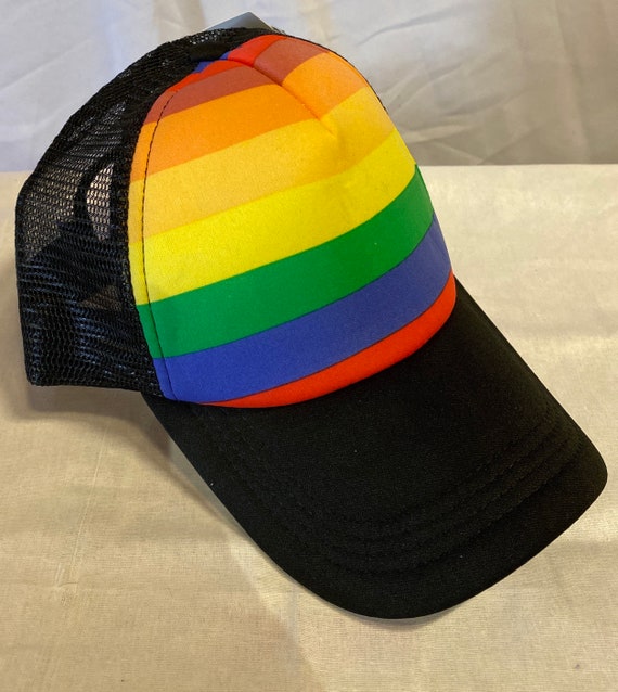 Rainbow Striped Hat Pride Baseball Hat | Etsy UK