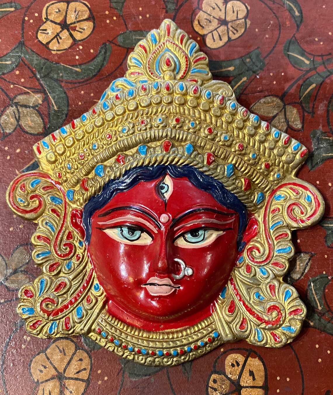 Brass Nepalese Masks Nepal Masks Wall Decor Dragon Metal | Etsy