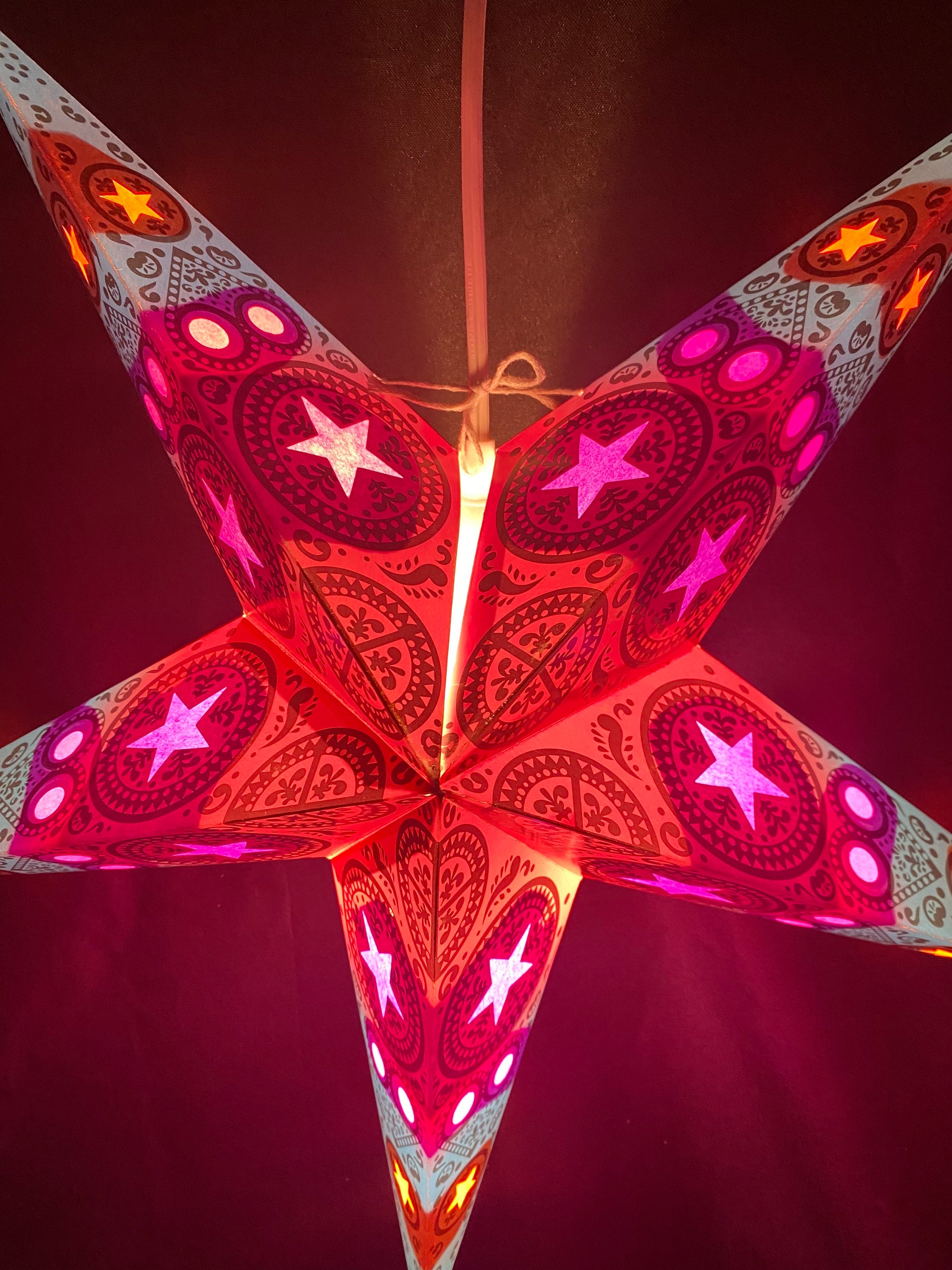 24 Paper Star Lanternschristmas Lights Holiday Decorations - Etsy
