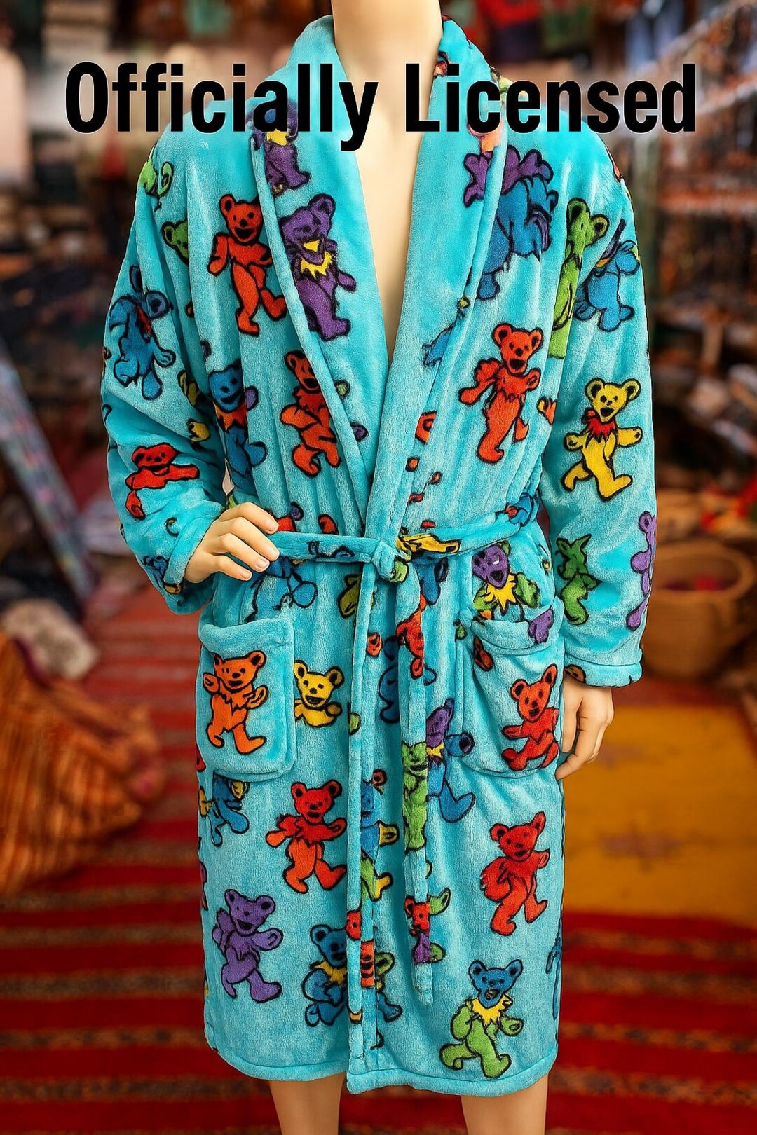 Grateful Dead Dancing Bears Fleece Robe – Officially Licensed Plush ...