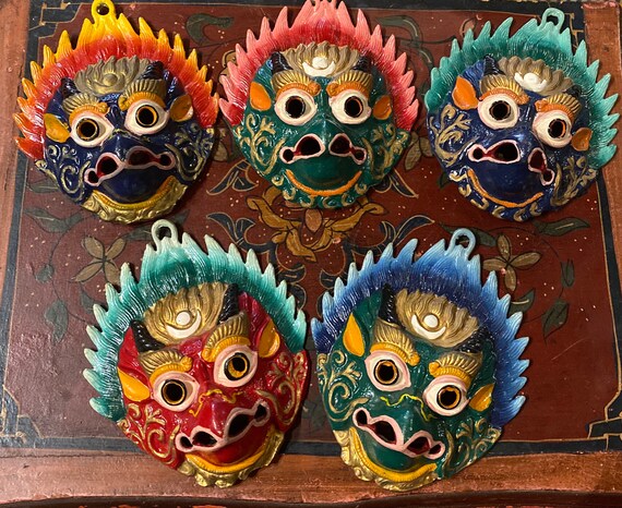 Brass Nepalese Dragon Masks Dragon Mask Wall Decor Handmade - Etsy