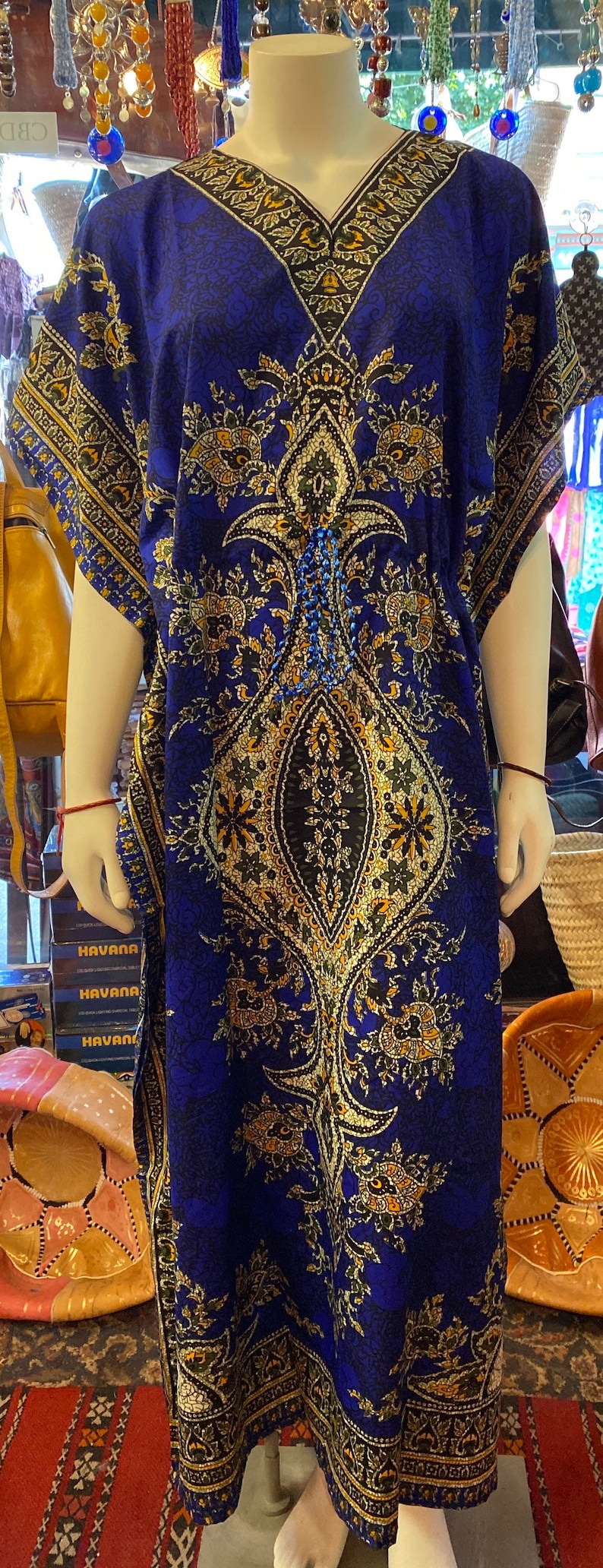 Dashiki Kaftan Dress: Boho Summer Ankle Length Lounge Dress - Etsy