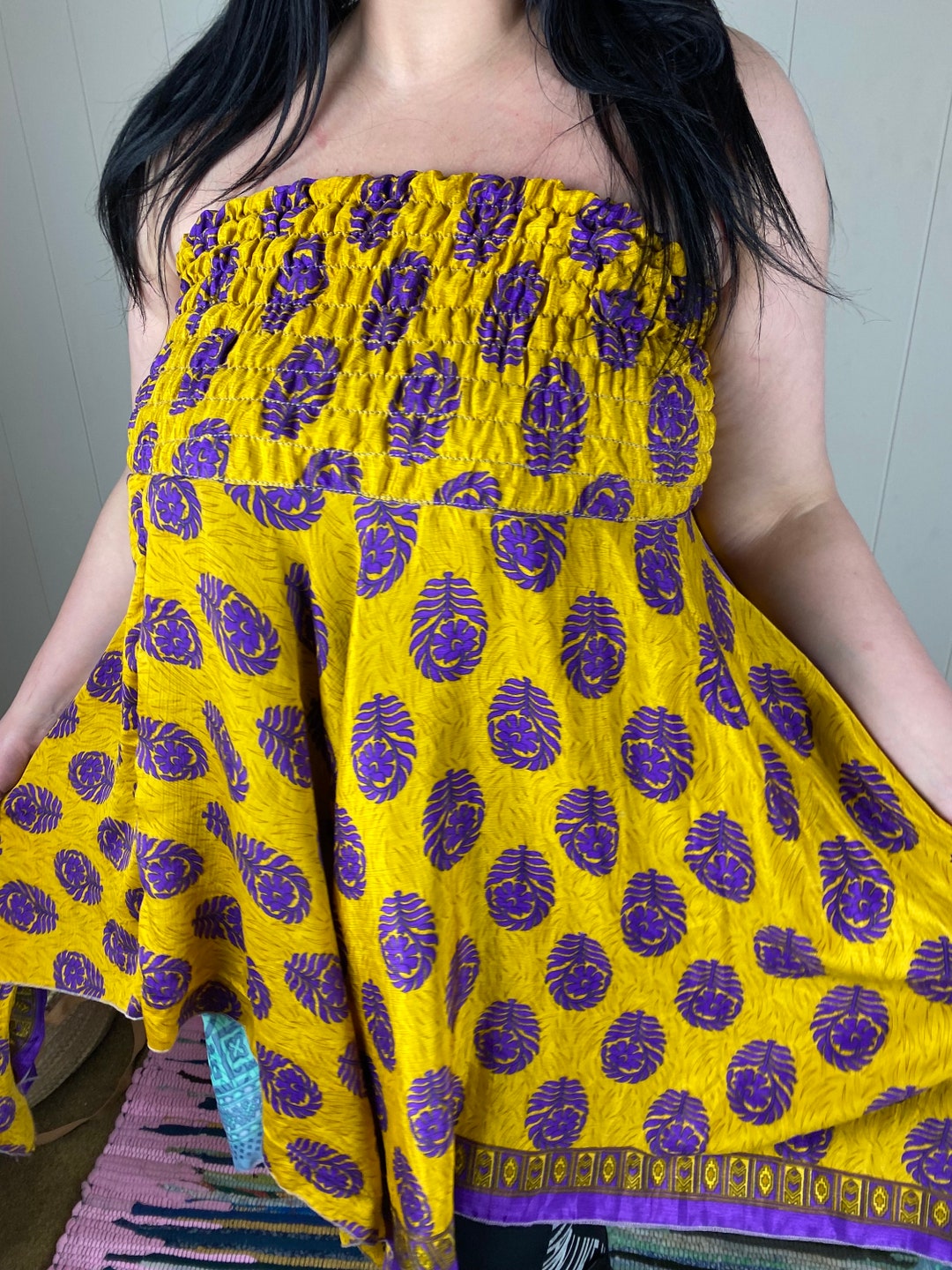 Boho Patchwork Sundress, Cotton Hippie Festival Dress, Womens Summer ...