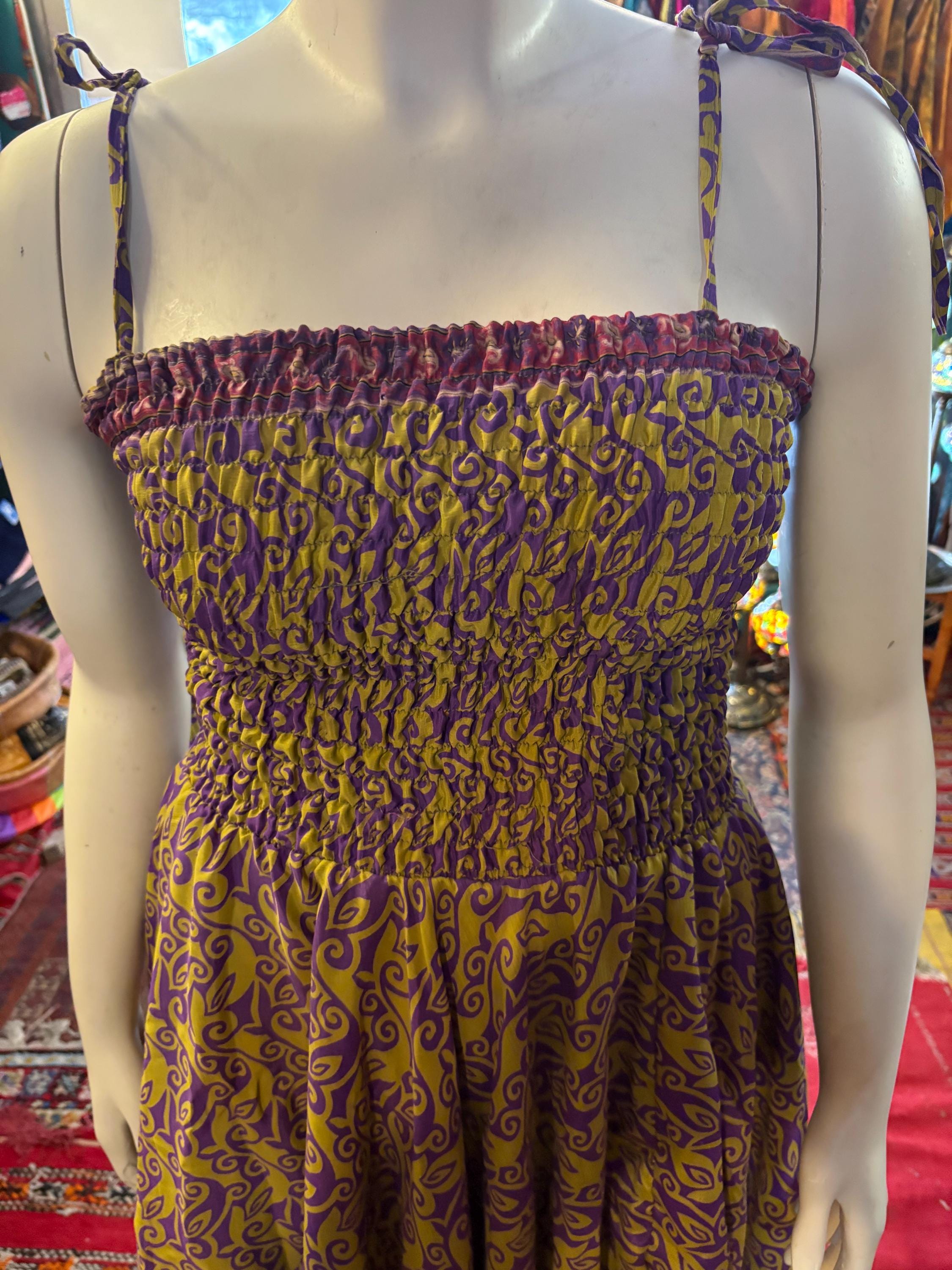 Boho Patchwork Sundress, Cotton Hippie/festival Summer Dress, Women’s ...