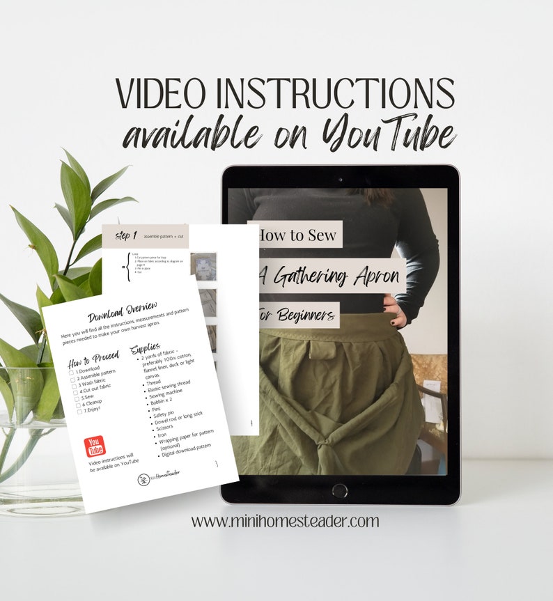 Harvest Apron Sewing Pattern: Gathering Apron DIY (digital PDF Download ...
