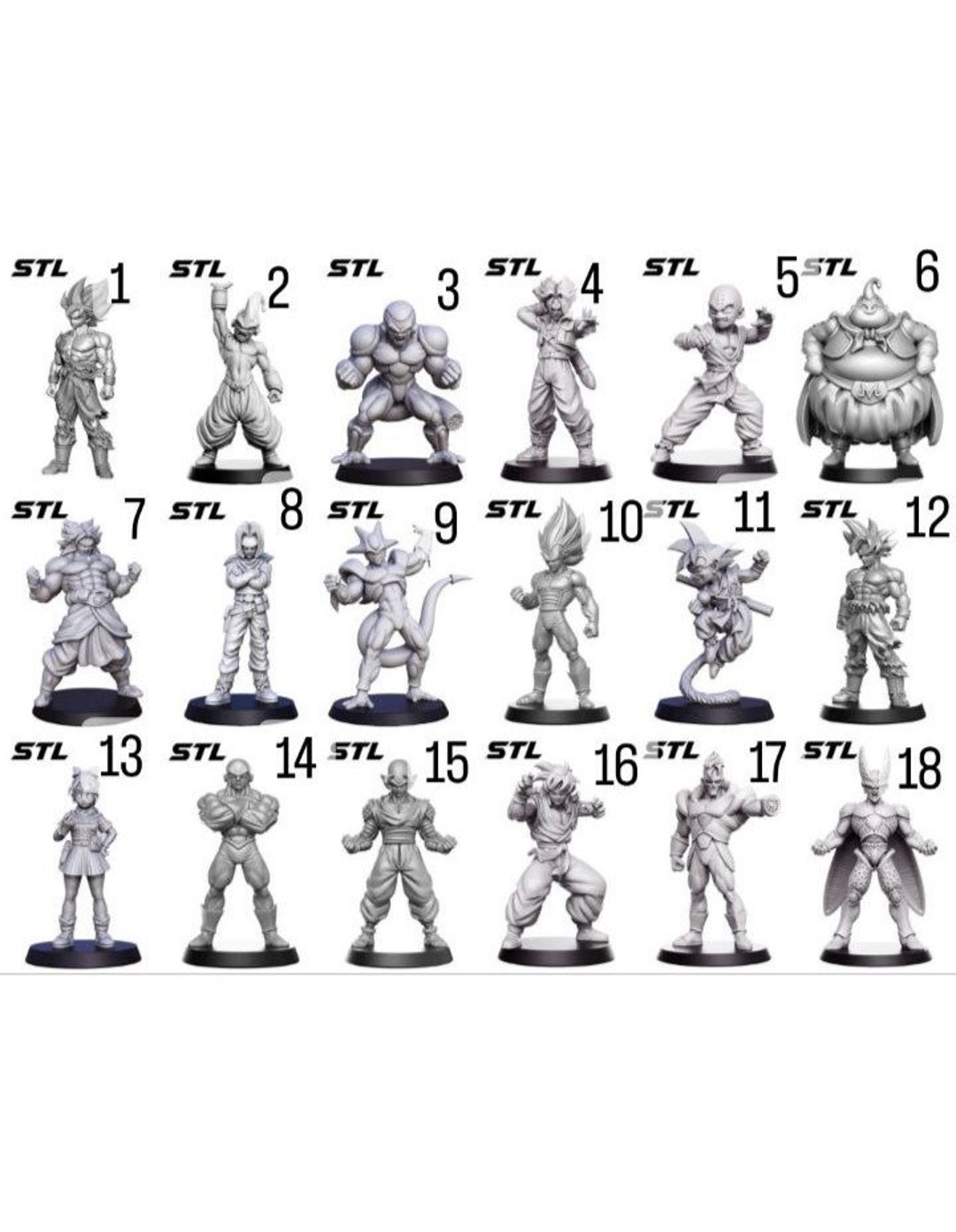 Dragon Ball Miniatures to Paint/ 8-12cm / 3D Printed / Figure - Etsy