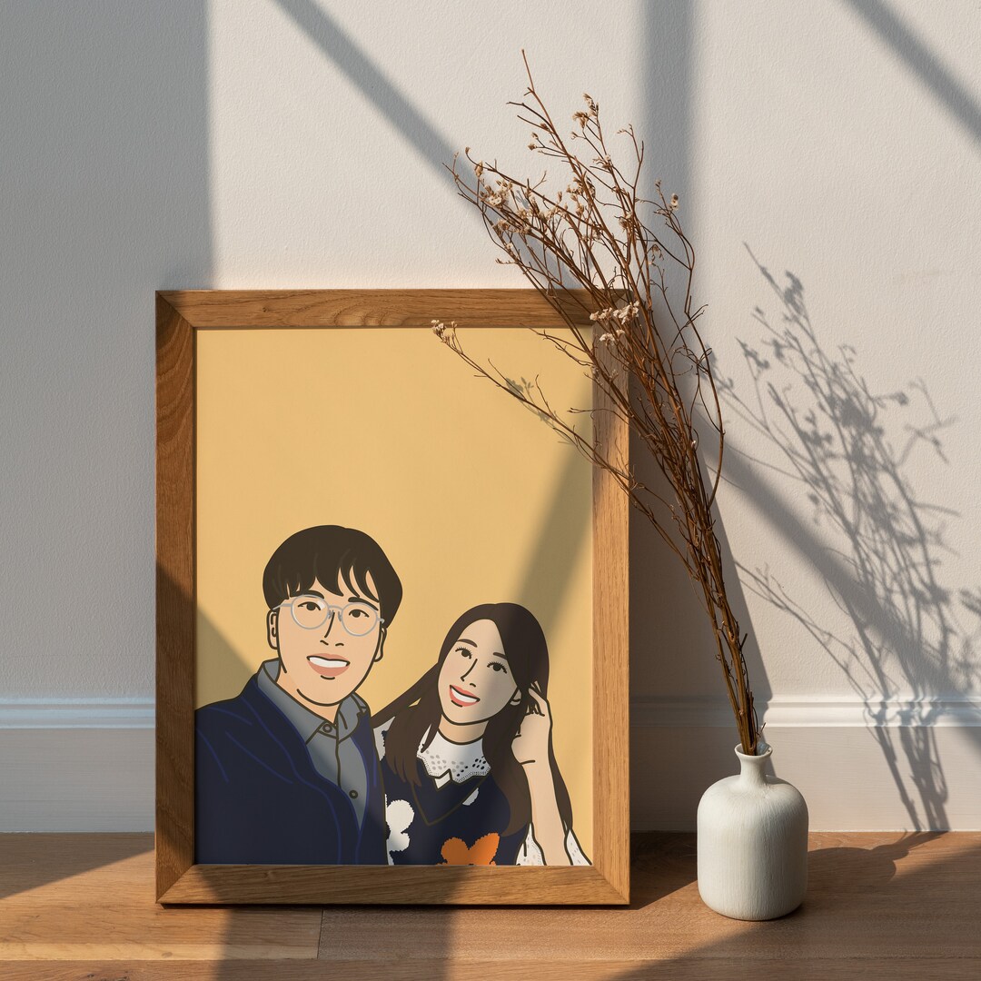 Simple Custom Digital Portrait, Custom Portrait, Digital Print, Line ...