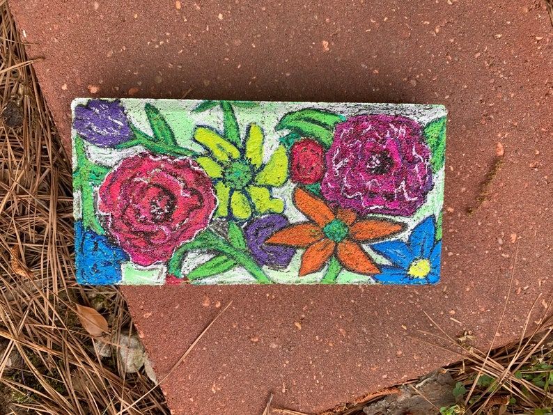 Hand-painted Garden Brick Paver Adds the Perfect Touch of Color to Your ...