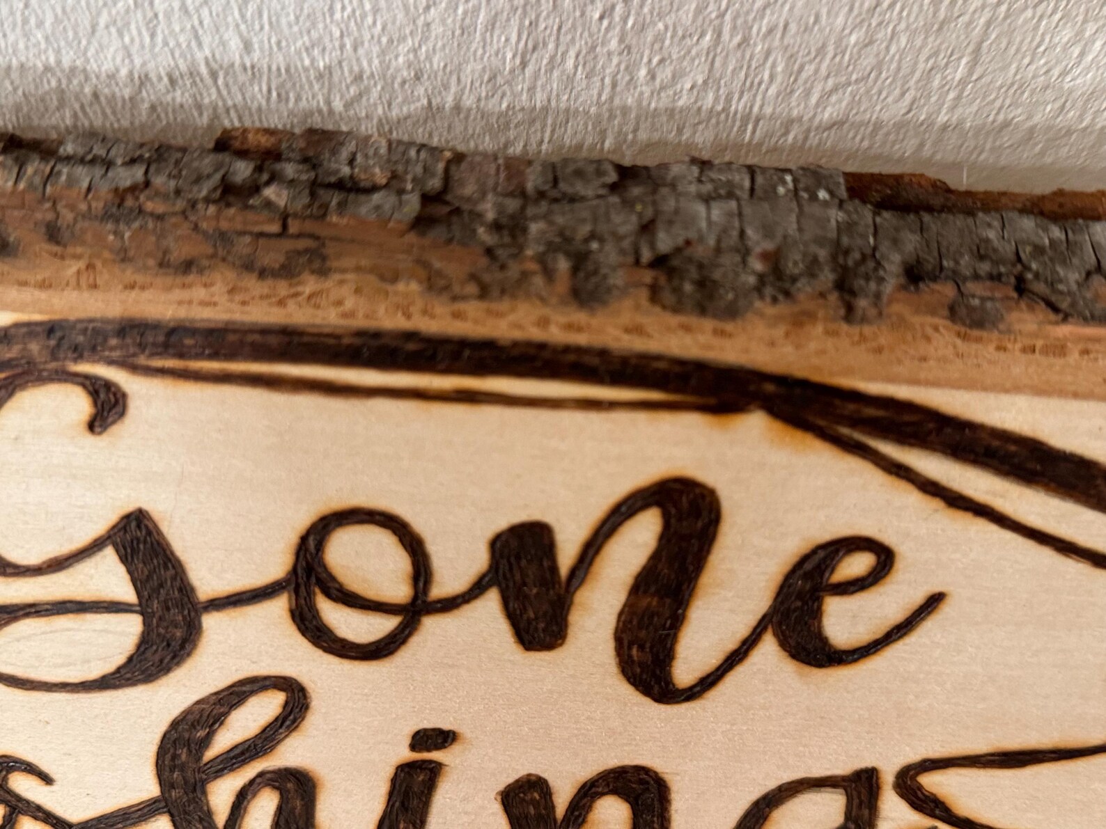 Rustic 'gone Fishing' Wood Sign: Engraved Wall Decor - Etsy