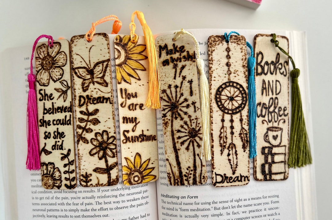 Handcrafted, Wooden Bookmarks- Exquisite Hand-wood Burned Gifts for ...