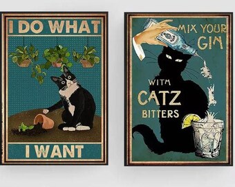 Funny Cat Poster - Etsy