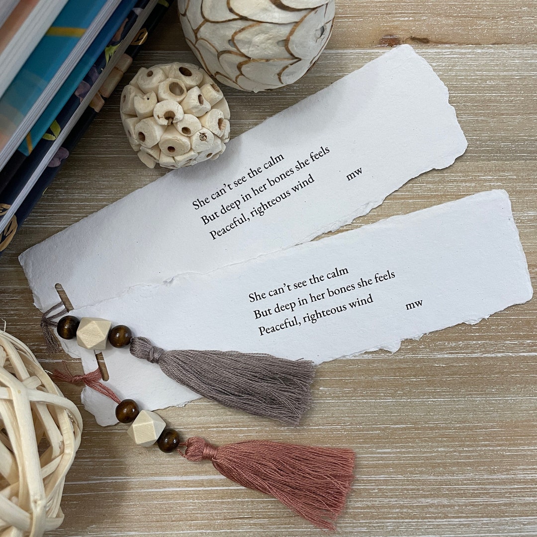 Calm | Poetry Bookmark | Tassel Bookmark | Bookclub Gift - Etsy 日本