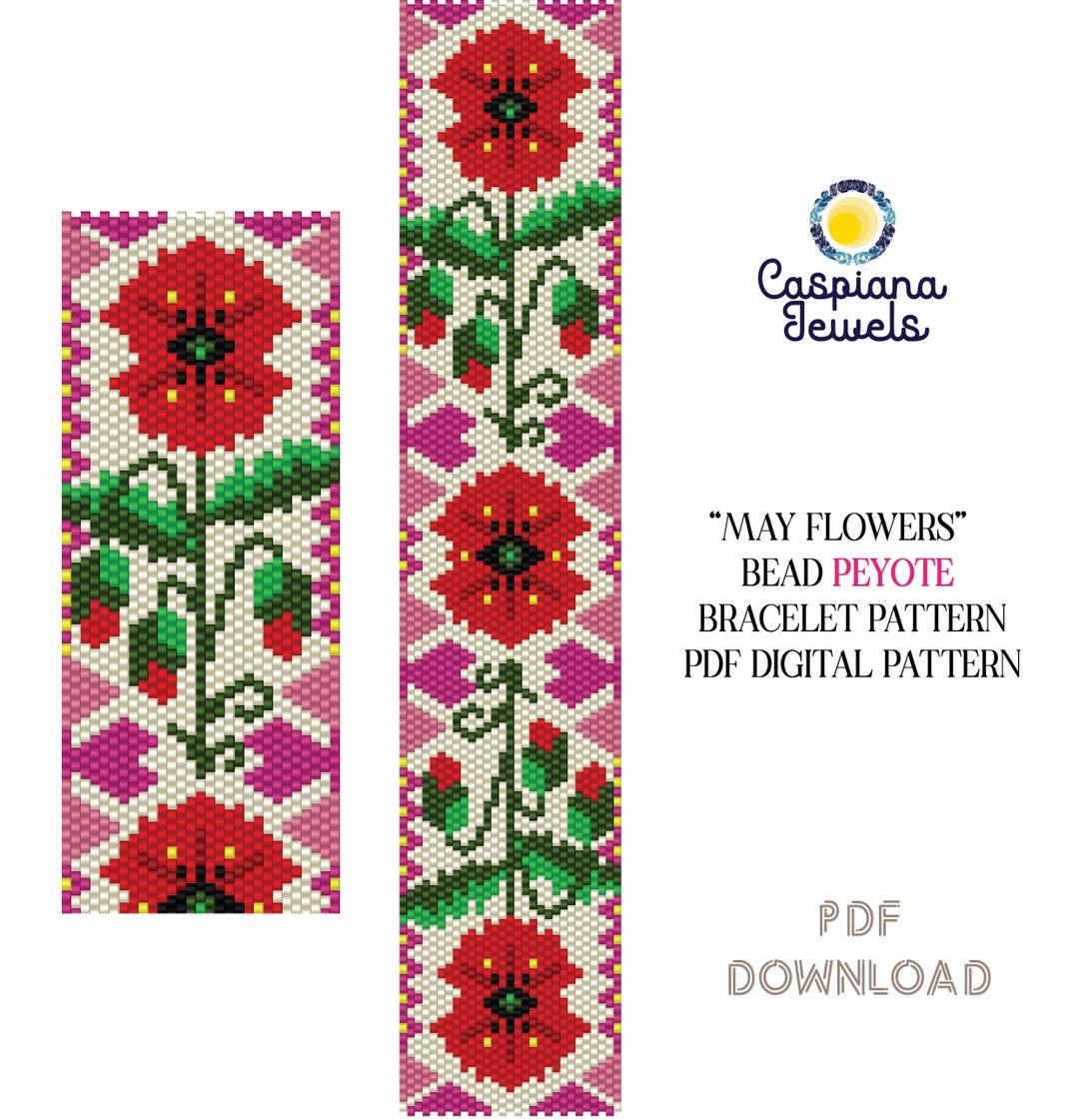 Odd Count Peyote Stitch Bracelet Pattern, Instant PDF Download, Peyote ...