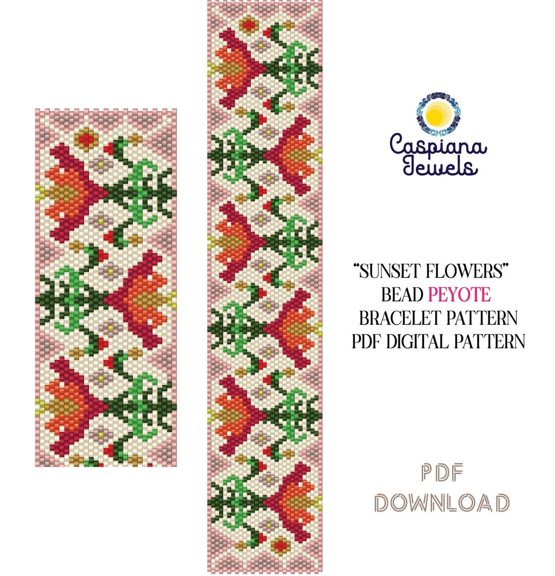 Odd Count Peyote Stitch Bracelet Pattern, Instant PDF Download, Peyote ...