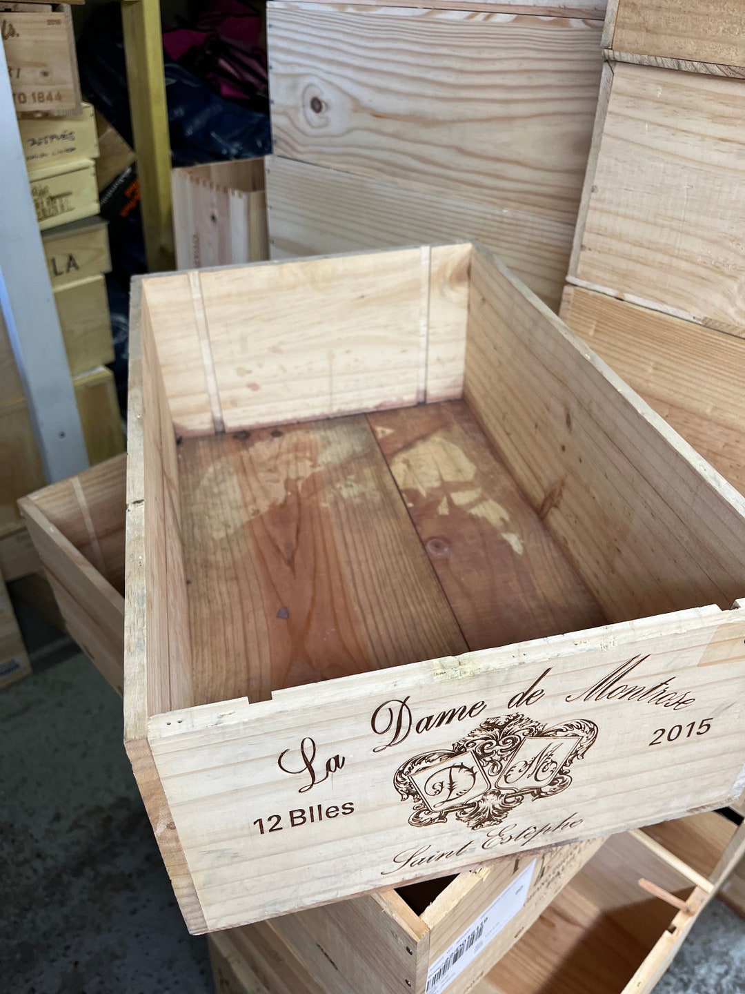Large Wooden Wine Box 12 Bottle Size GRADE B Perfect for Planters ...