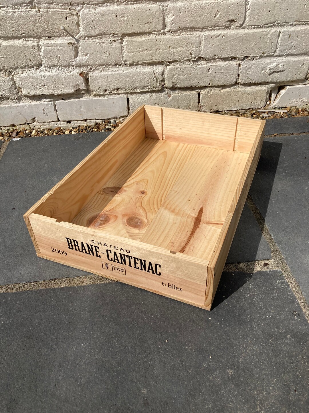 Wooden Wine Box - 6 Bottle Shallow Size - Perfect for Tray, Crafts ...