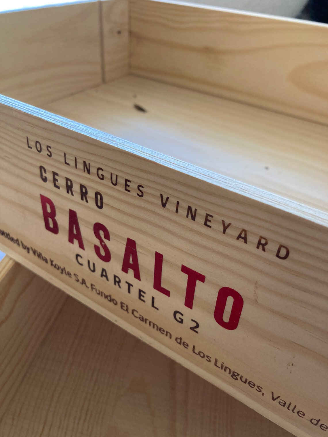 Shallow Wooden Wine Box 6 Bottle Size Perfect for Tray | Etsy