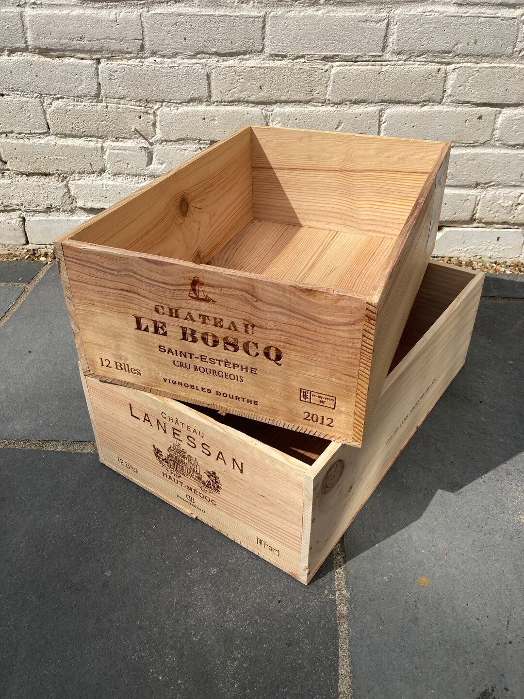 Kindling Store - Large Wooden Wine Box - 12 Bottle Size - Perfect for ...