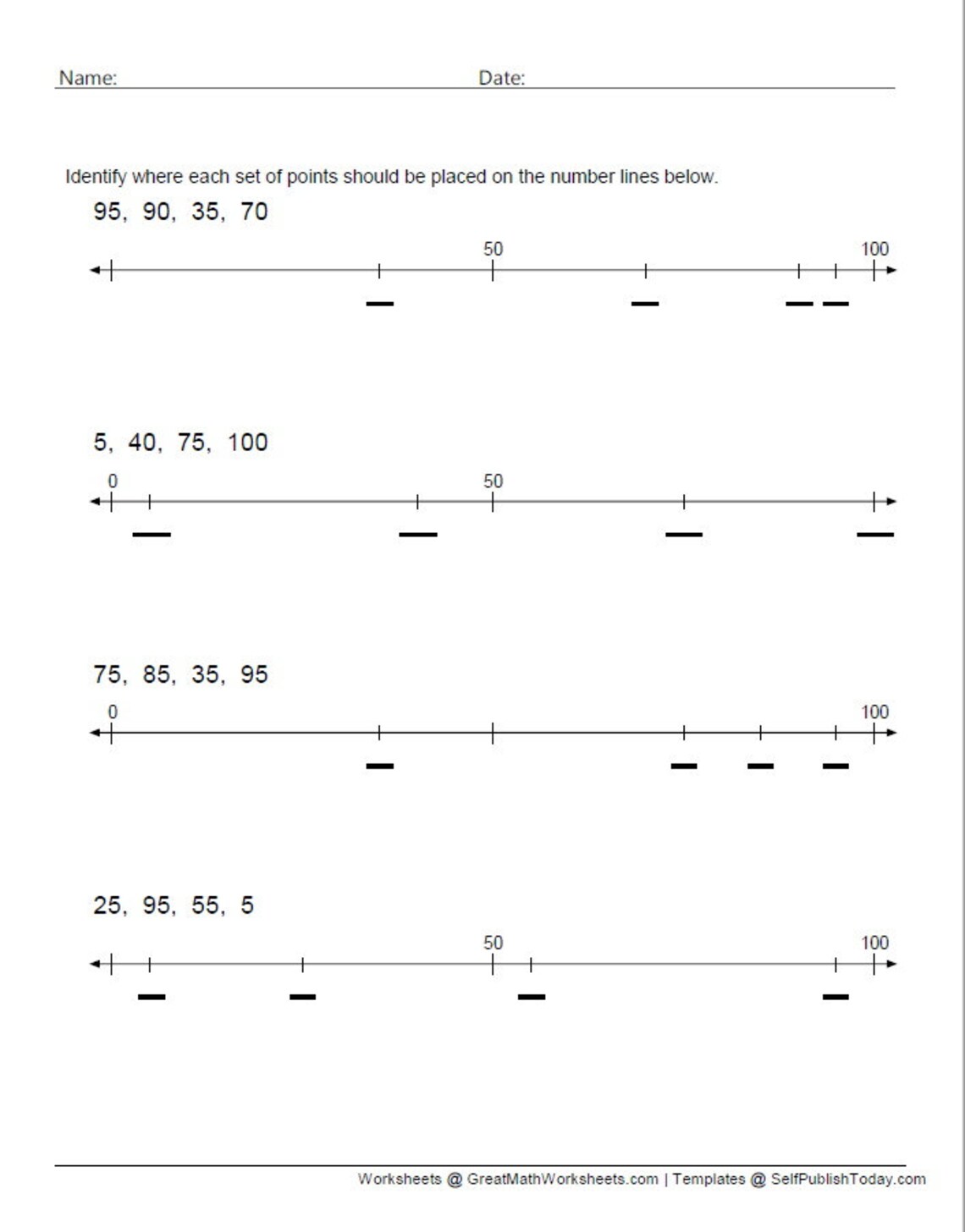30 Printable Number Line Math Practice Worksheets - Etsy