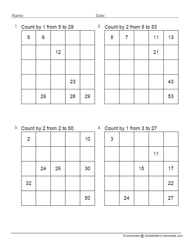 2nd Grade Worksheets Counting by Numbers Tables - Etsy