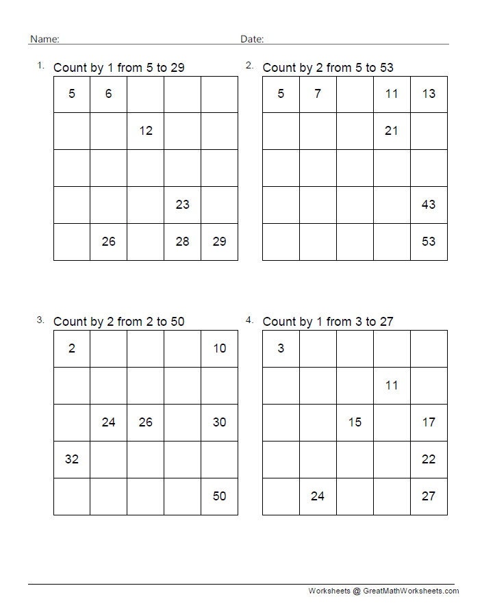 2nd Grade Worksheets Counting by Numbers Tables - Etsy