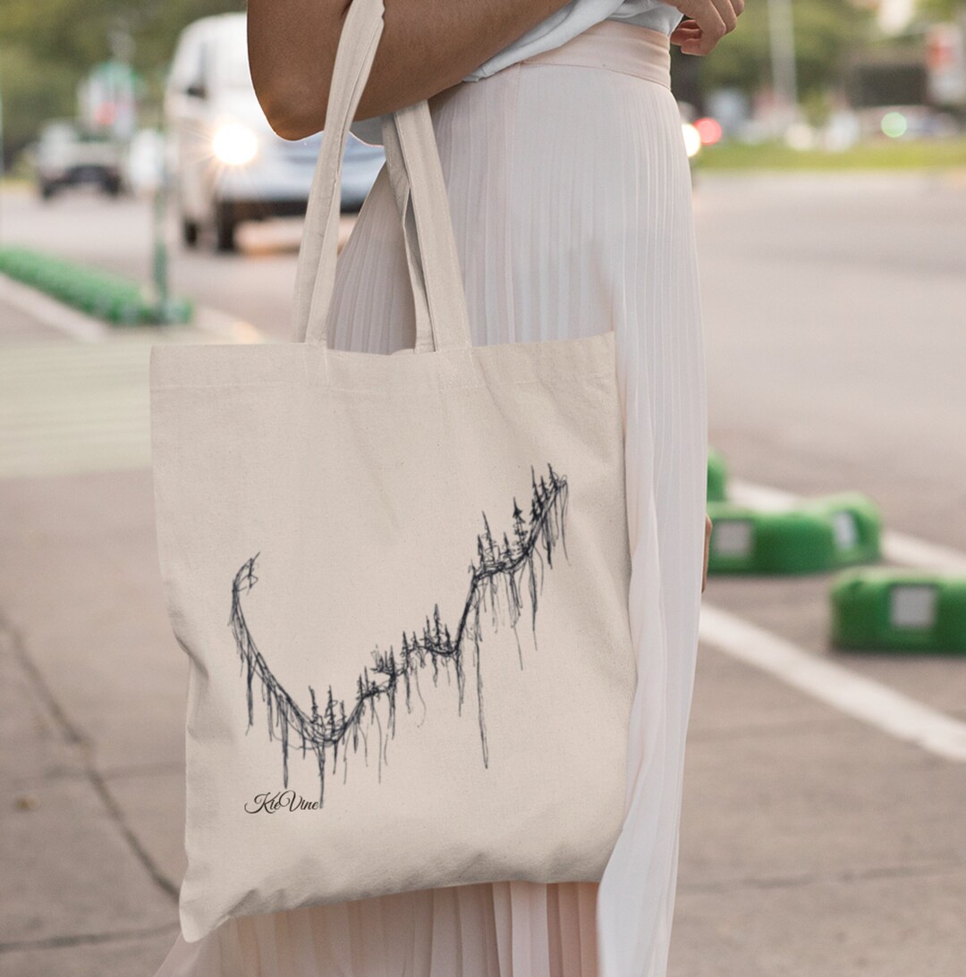 Trees on Side Profile Tote Bag Line Design Sketch Shopping - Etsy